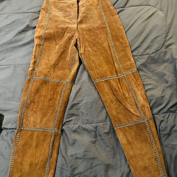 Pants & Jumpsuits | Vintage Leather Stitch Pants | Poshmark